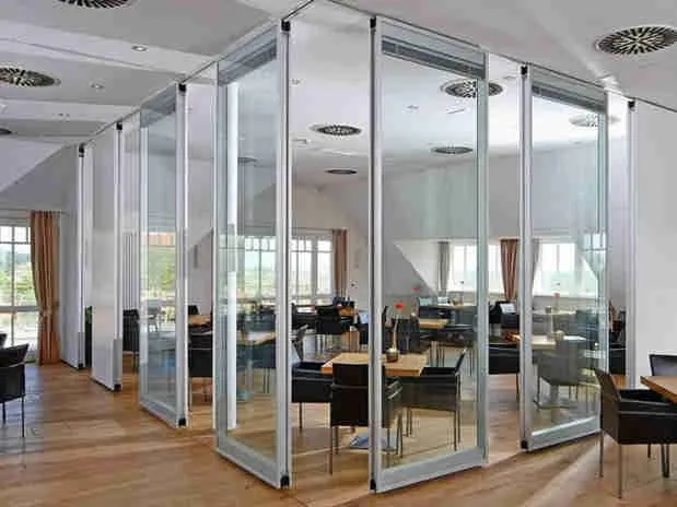Customized Shopping Mall Aluminum Framed Glass Foldable Partition ...